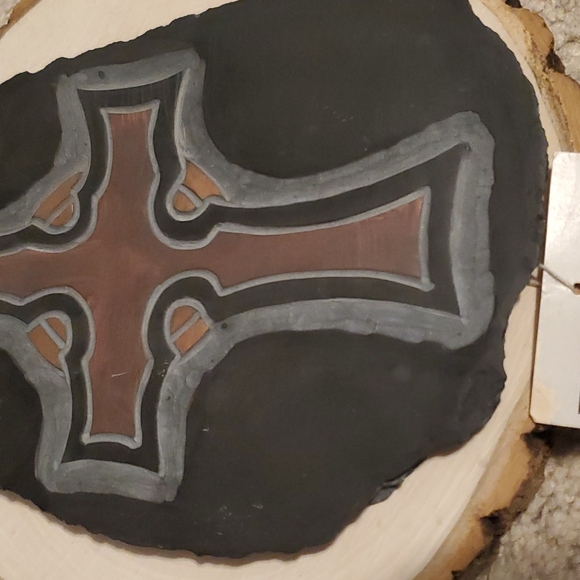 Reg Beach | Wall Decor | Reg Beach Slate Cross Design Carving Hanging ...